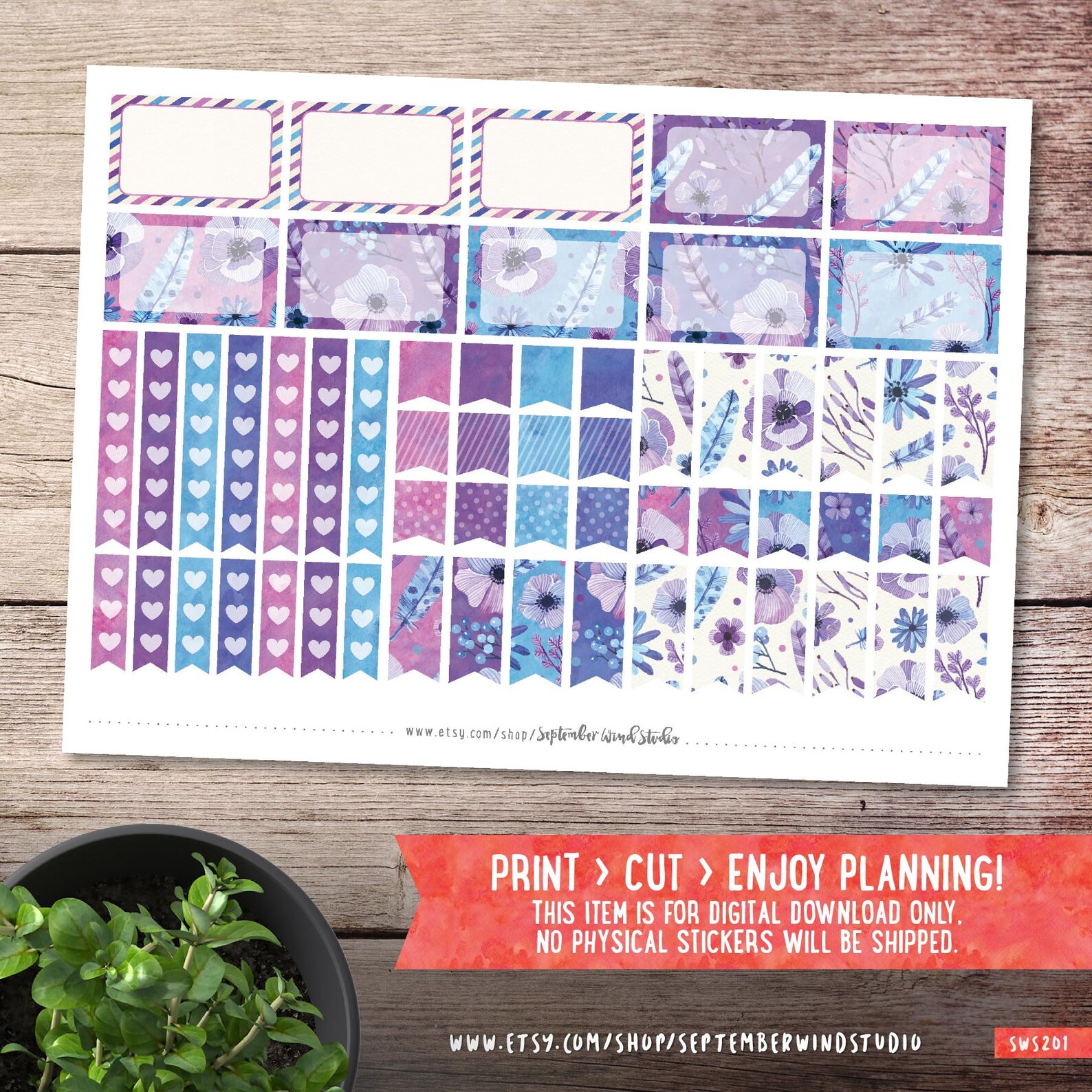 Floral Printable Planner Stickers Floral Weekly Kit Printable - Etsy