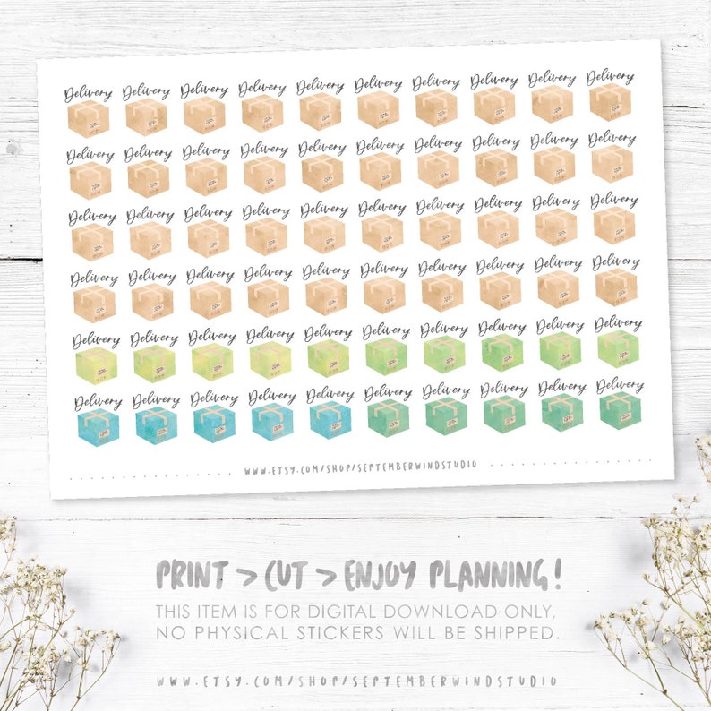 Delivery Printable Planner Stickers Package Delivery - Etsy