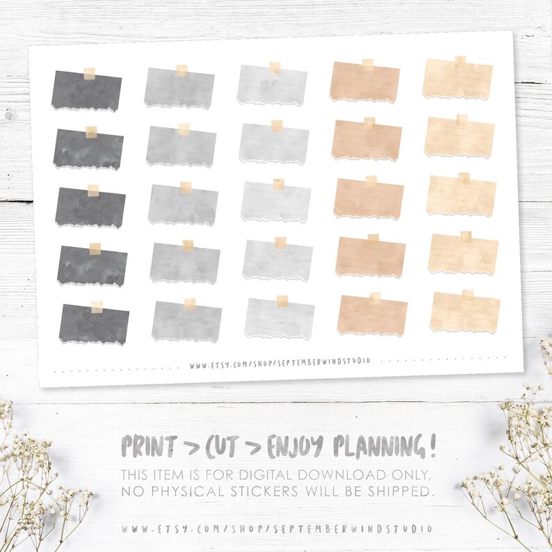 Watercolor Notes Printable Planner Stickers Erin Condren - Etsy