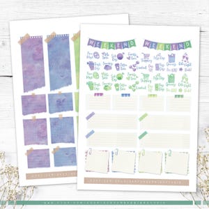 Blueberry Printable & Digital Planner Stickers, Weekly Kit, Printable ...