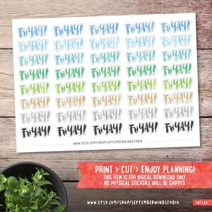 Friyay Printable Planner Stickers, Watercolor Stickers, Friyay Planner ...