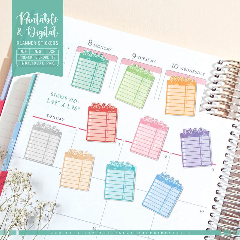 Bill Pay Stickers - Etsy