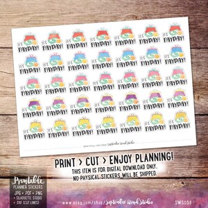 Payday Printable Planner Stickers, Watercolor Payday Stickers, Bill Due ...