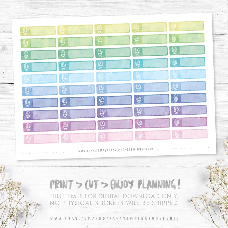 Facial Mask Planner Stickers: Printable & Digital (PDF, Cricut ...