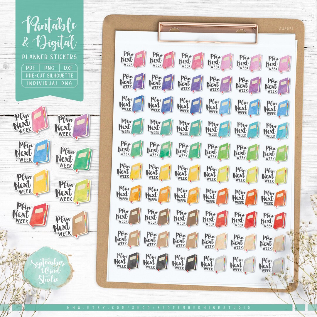 Plan Next Week Printable Planner Stickers, Digital Stickers, Pre ...