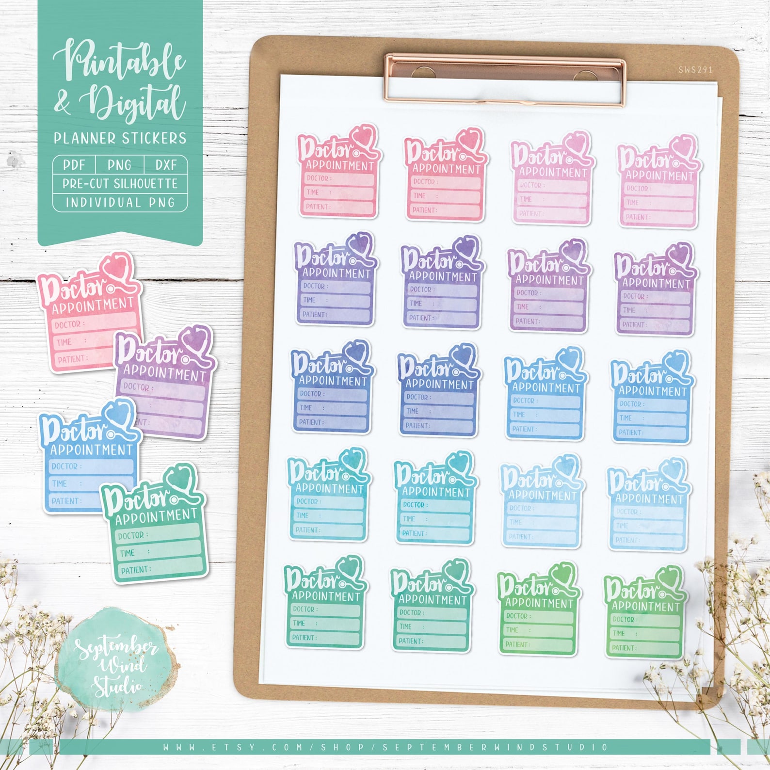 Doctor Appointment Planner Stickers: Printable & Digital (PDF, Cricut ...