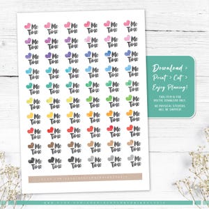 Me Time Printable Planner Stickers, Me Time Digital Stickers, Pre ...