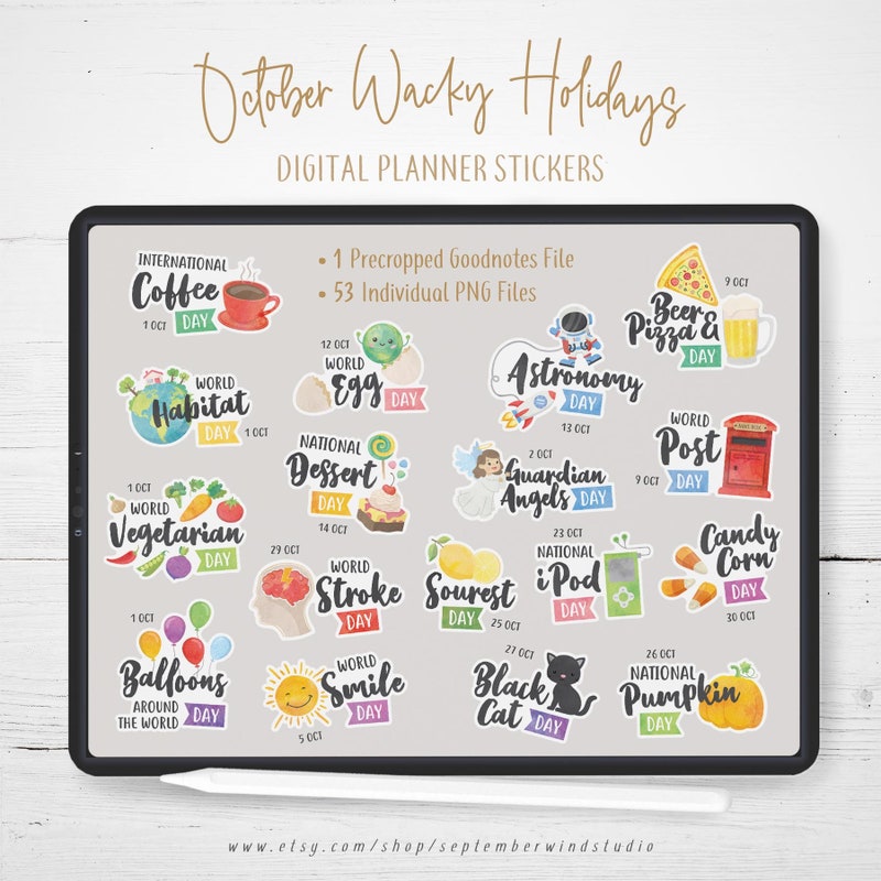 October Stickers - Etsy