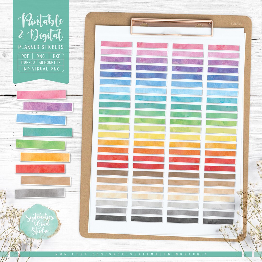 Blank Watercolor Headers: Printable & Digital (PDF, Cricut, Silhouette ...