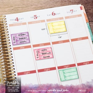 Watercolor Blank Checklist Printable Planner Stickers, to Do Stickers ...