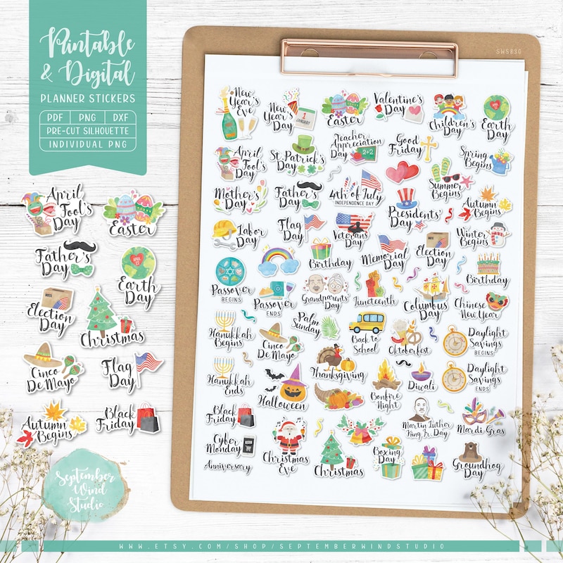 Small Yearly Calendar Stickers - Etsy