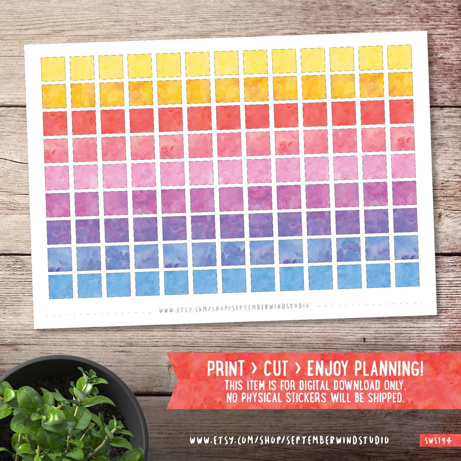 Blank Square Printable Planner Stickers Blank Box Stickers - Etsy