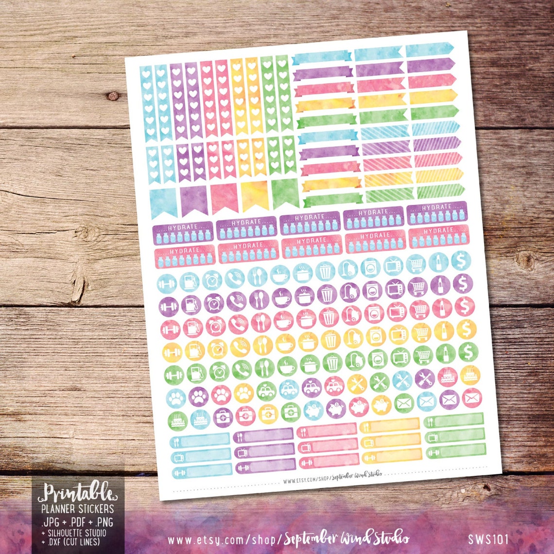 Cupcakes Printable Planner Stickers Weekly Kit Printable | Etsy
