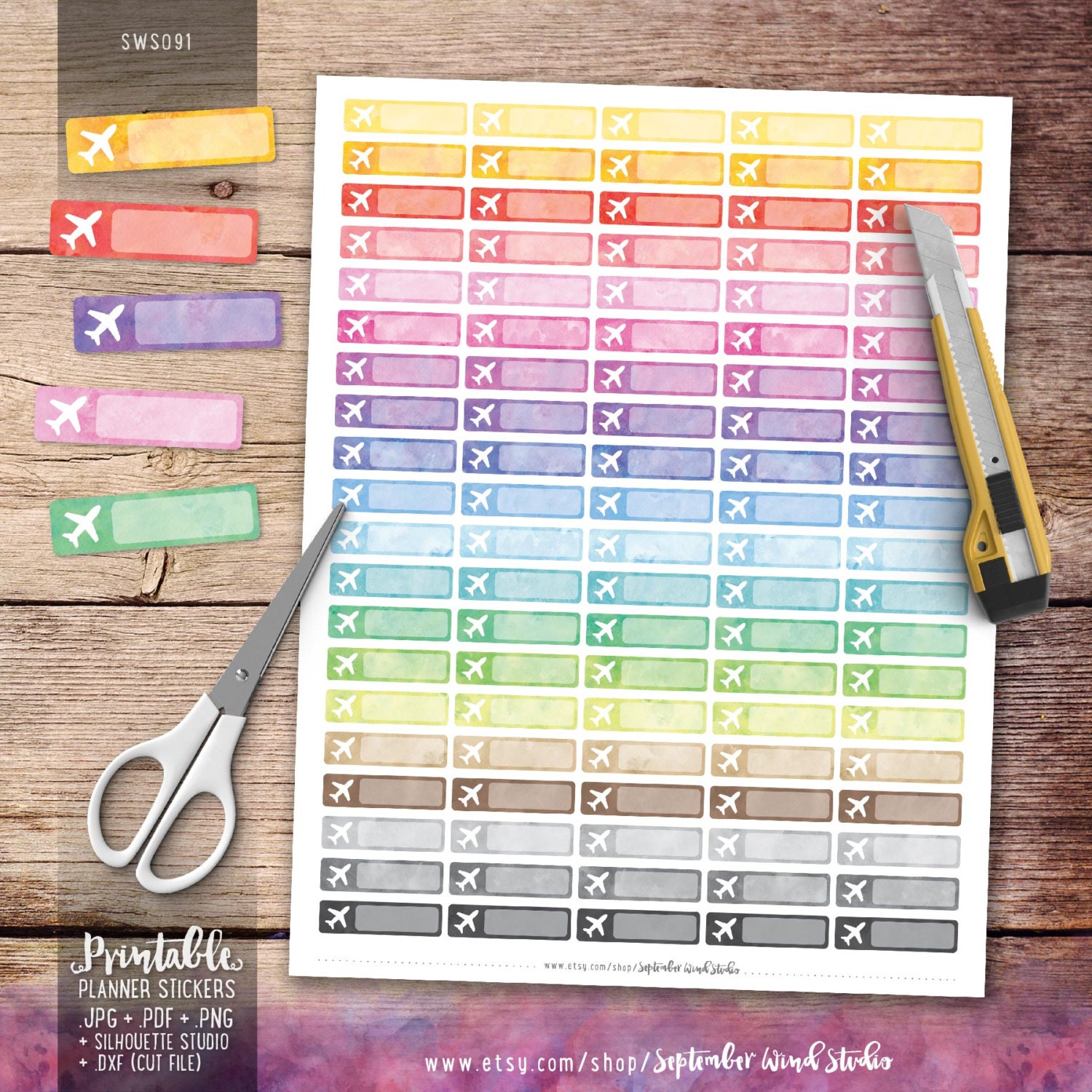 Travel Printable Planner Stickers Airplane Stickers Flight - Etsy