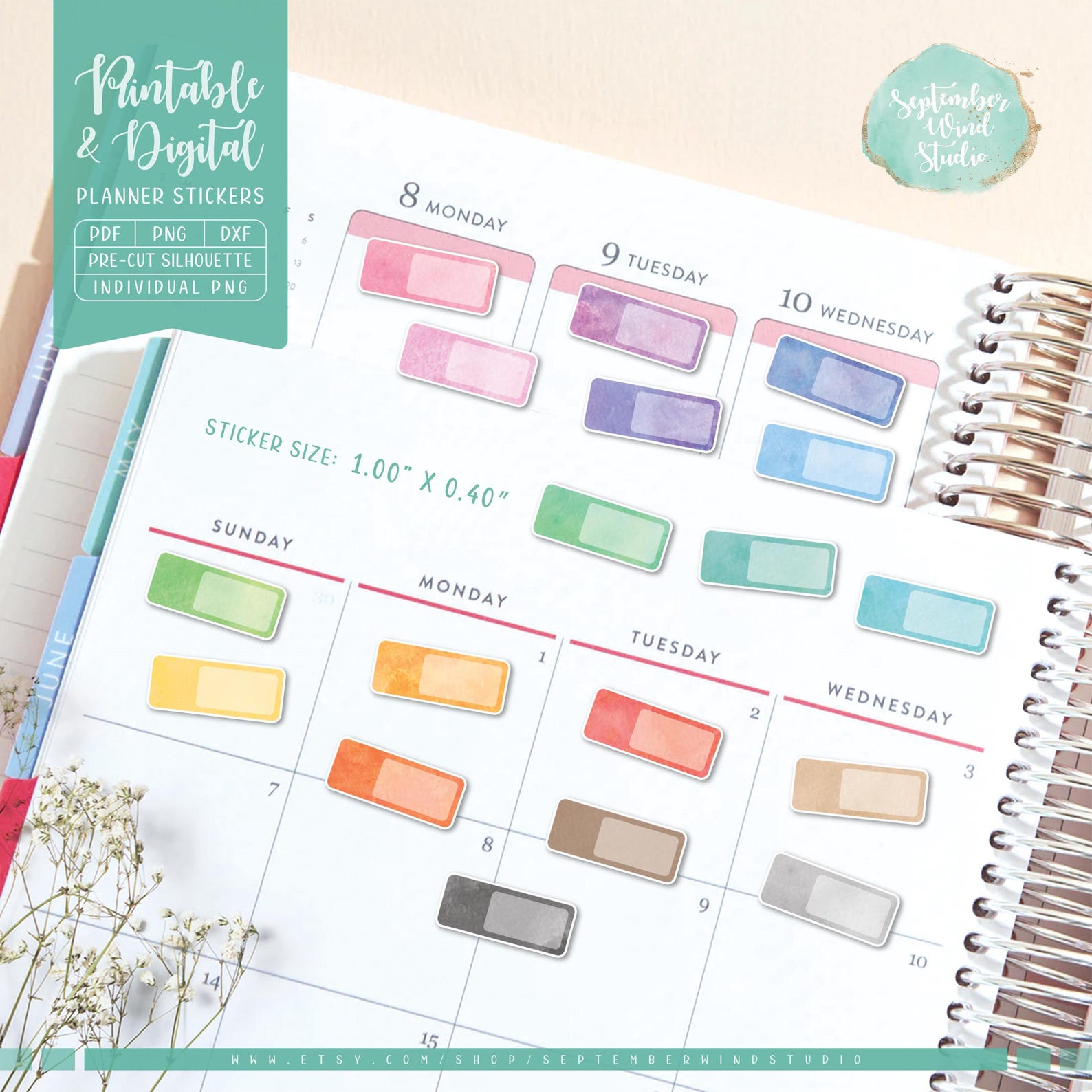 Blank Label Planner Stickers: Printable & Digital (PDF, Cricut ...