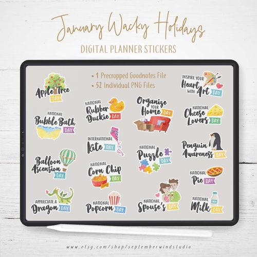 March Wacky Holidays Digital Planner Stickers Goodnotes - Etsy