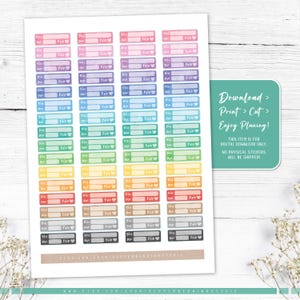 Bill Due Planner Stickers: Printable & Digital (PDF, Cricut, Silhouette ...