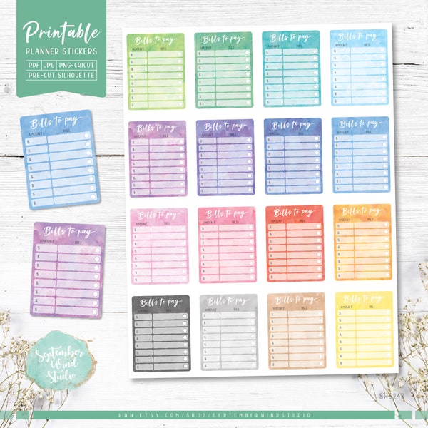 Bill Pay Stickers - Etsy