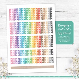 Heart Checklist Printable Planner Stickers, Heart Checklist Digital ...