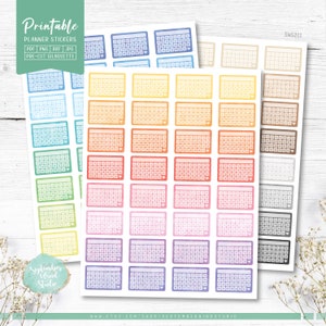 Monthly Habit Tracker Printable Planner Stickers, Watercolor Stickers ...