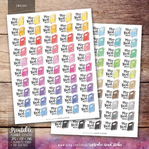 Plan Next Week Printable Planner Stickers, Planner Stickers, Watercolor ...