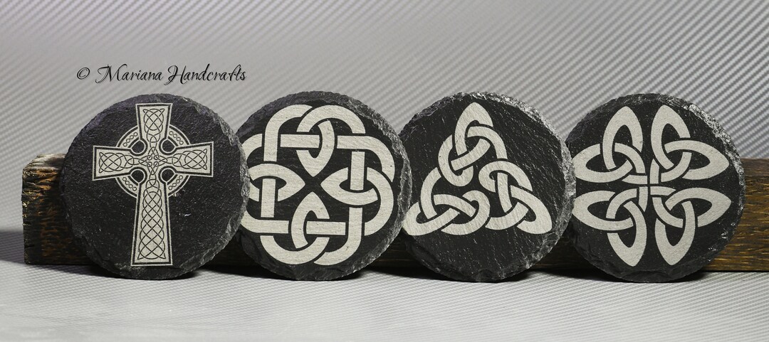 Laser Engraved Celtic Knotwork Coasters 4" Set of Two - Etsy