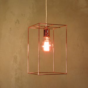 Geometric Pendant Light Minimal Industrial Lamp Cubic Cage - Etsy