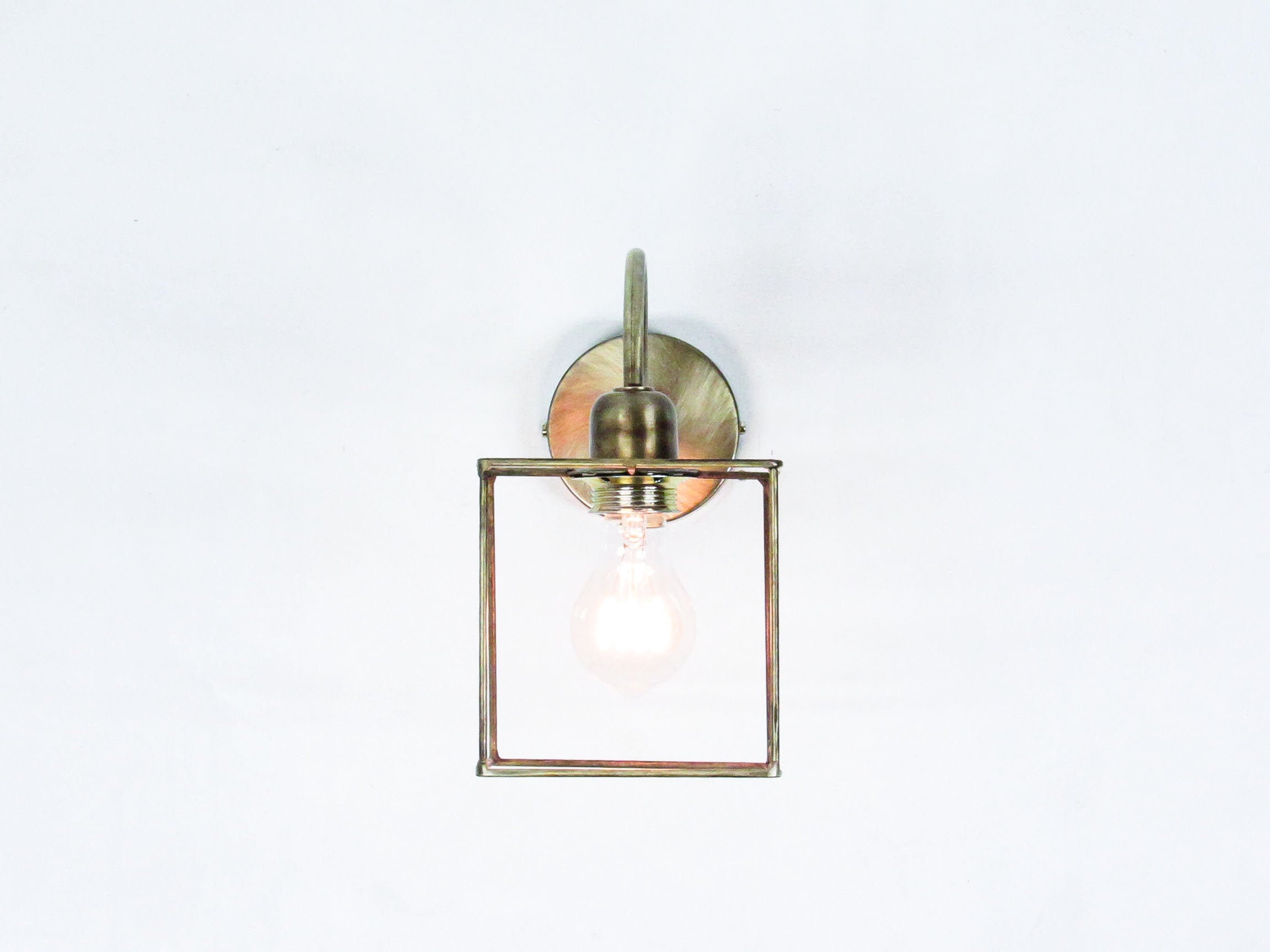 Geometric Wall Sconce Modern Lighting Vintage Brass Lamp - Etsy
