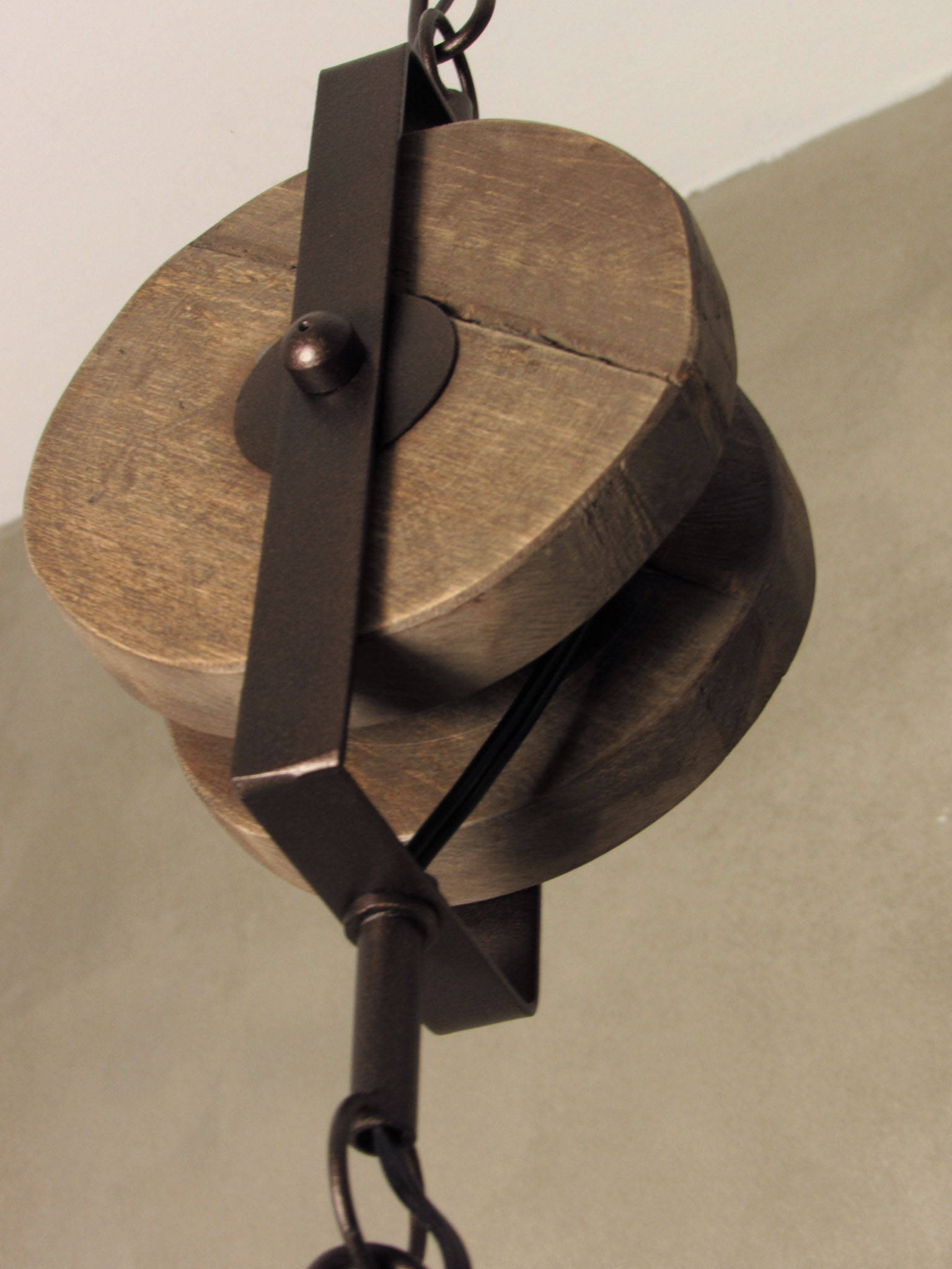 Rustic Pendant Light Vintage Industrial Pulley Light Patina Cottage ...