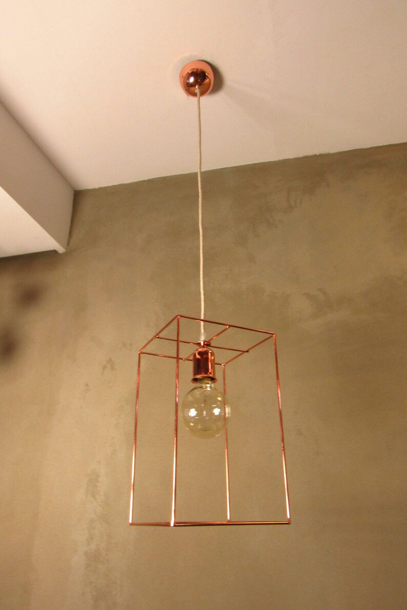Geometric Pendant Light Minimal Industrial Lamp Cubic Cage - Etsy