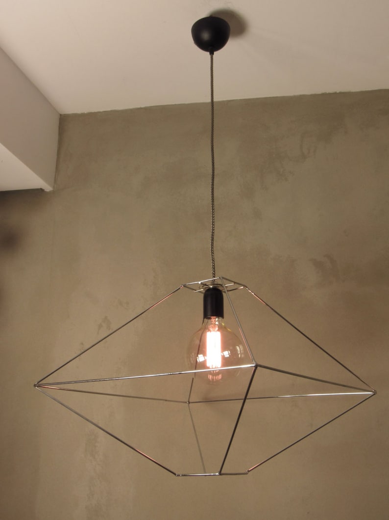 Geometric Pendant Light Minimal Industrial Lamp Polyhedron - Etsy