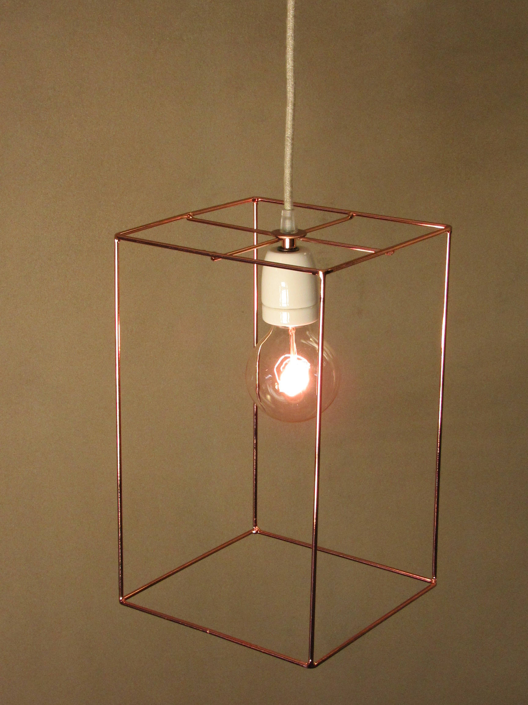 Geometric Pendant Light Minimal Industrial Lamp Cubic Cage Ceiling ...