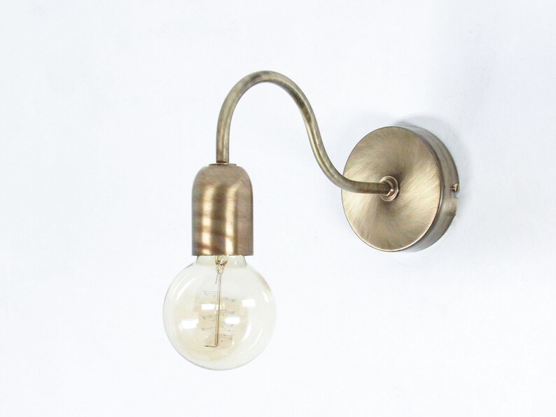 Modern Brass Wall Sconce Bracket Industrial Lamp Minimal - Etsy