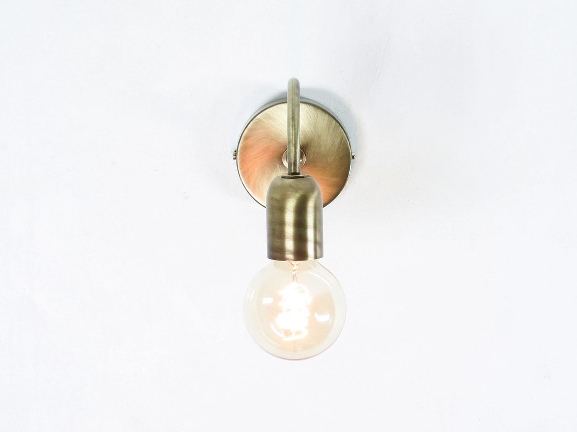 Modern Brass Wall Sconce Bracket Industrial Lamp Minimal - Etsy