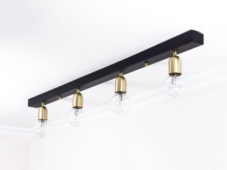 Flush Mount Black Ceiling Light Track Lighting Vanity Modern - Etsy