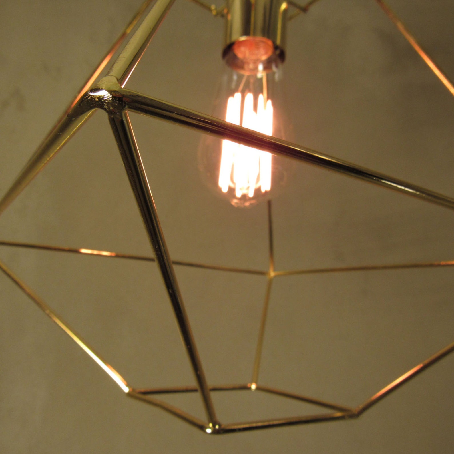 Geometric Pendant Light Minimal Industrial Lamp Polyhedron - Etsy