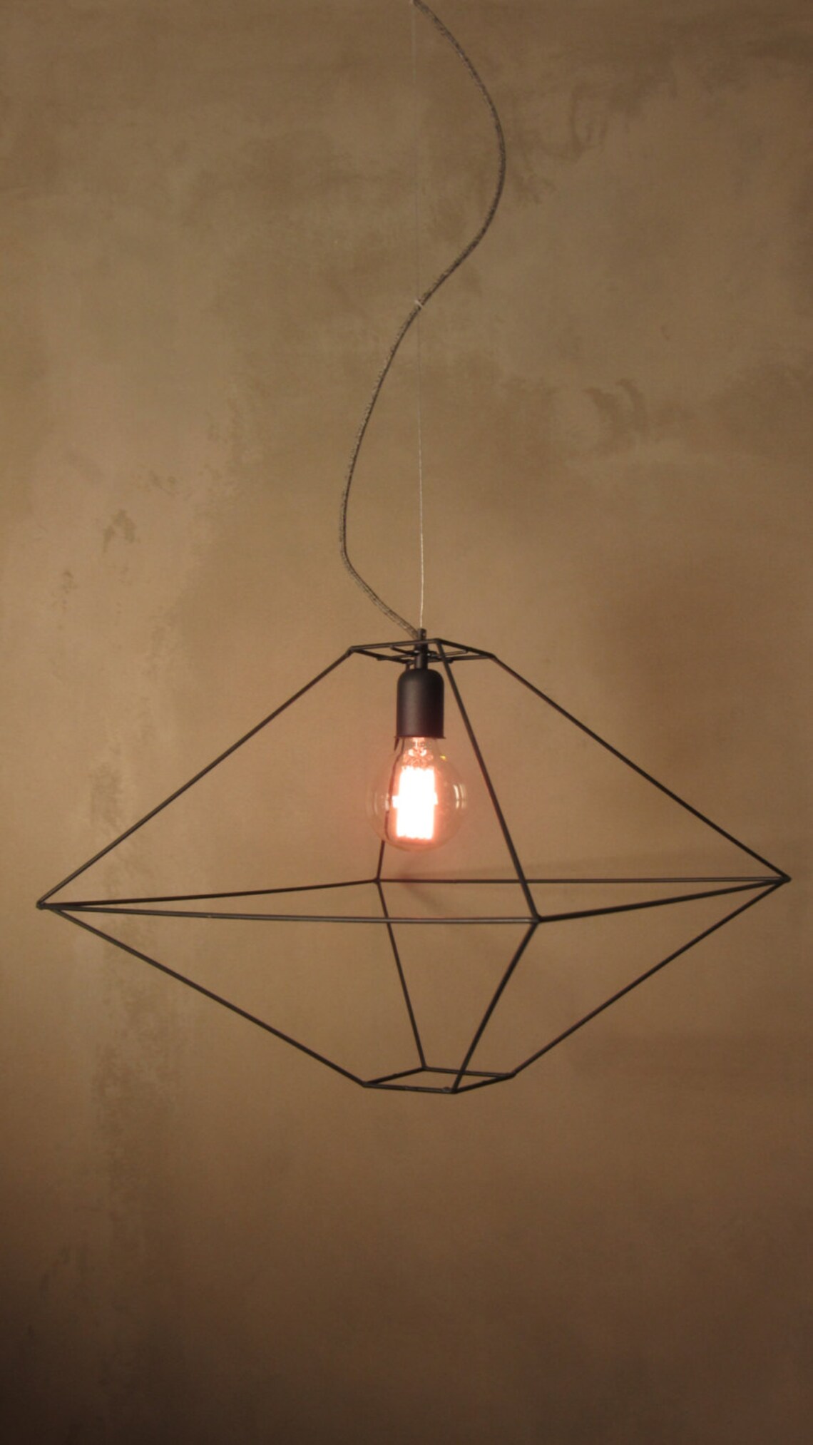 Geometric Pendant Light Minimal Industrial Lamp Polyhedron - Etsy