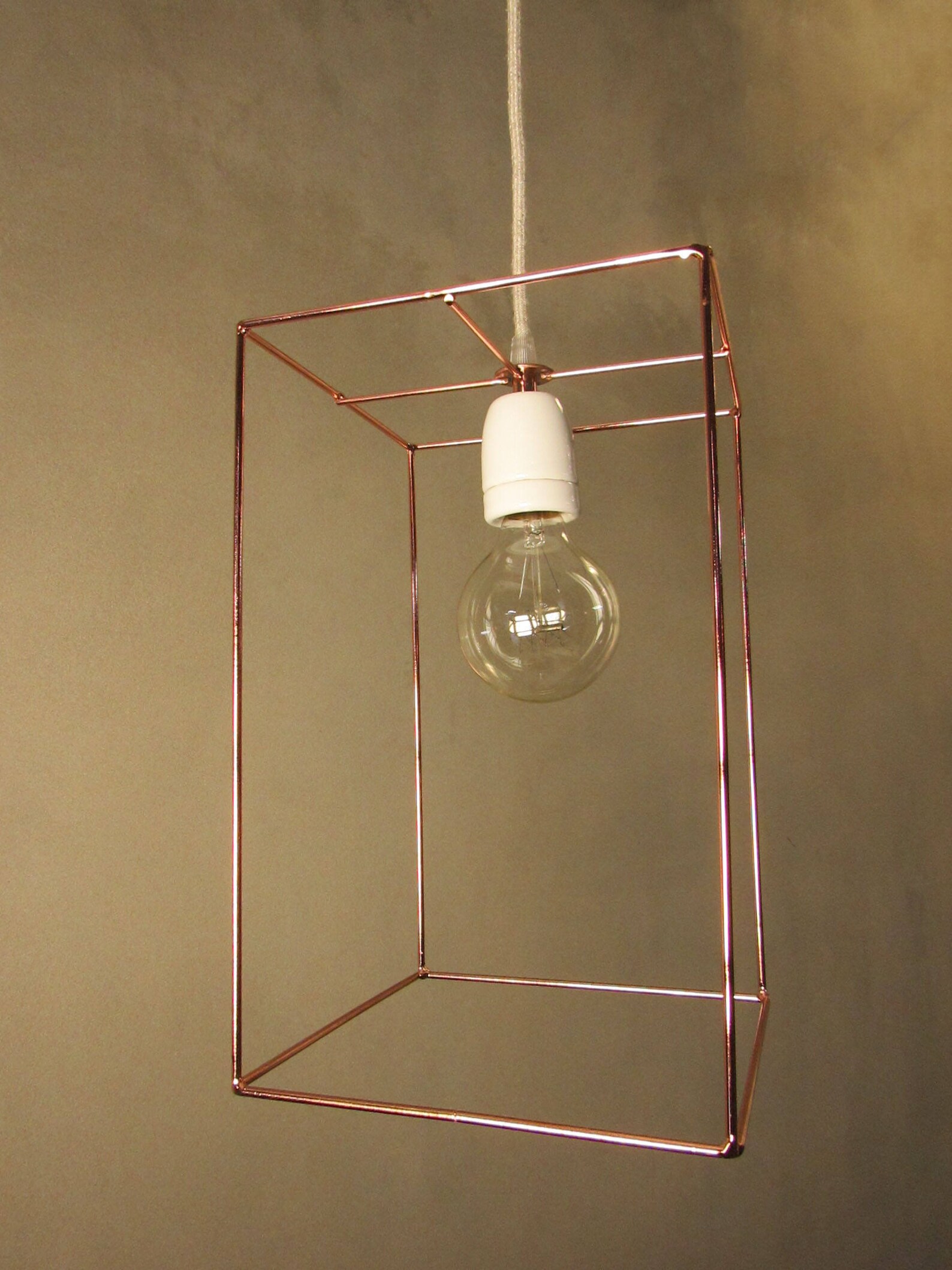 Geometric Pendant Light Minimal Industrial Lamp Cubic Cage | Etsy