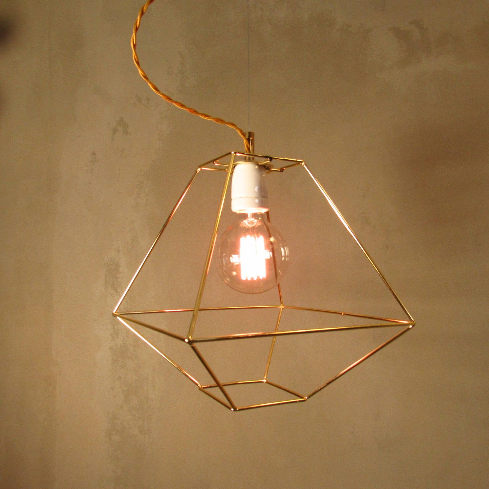 Geometric Pendant Light Minimal Industrial Lamp Polyhedron - Etsy