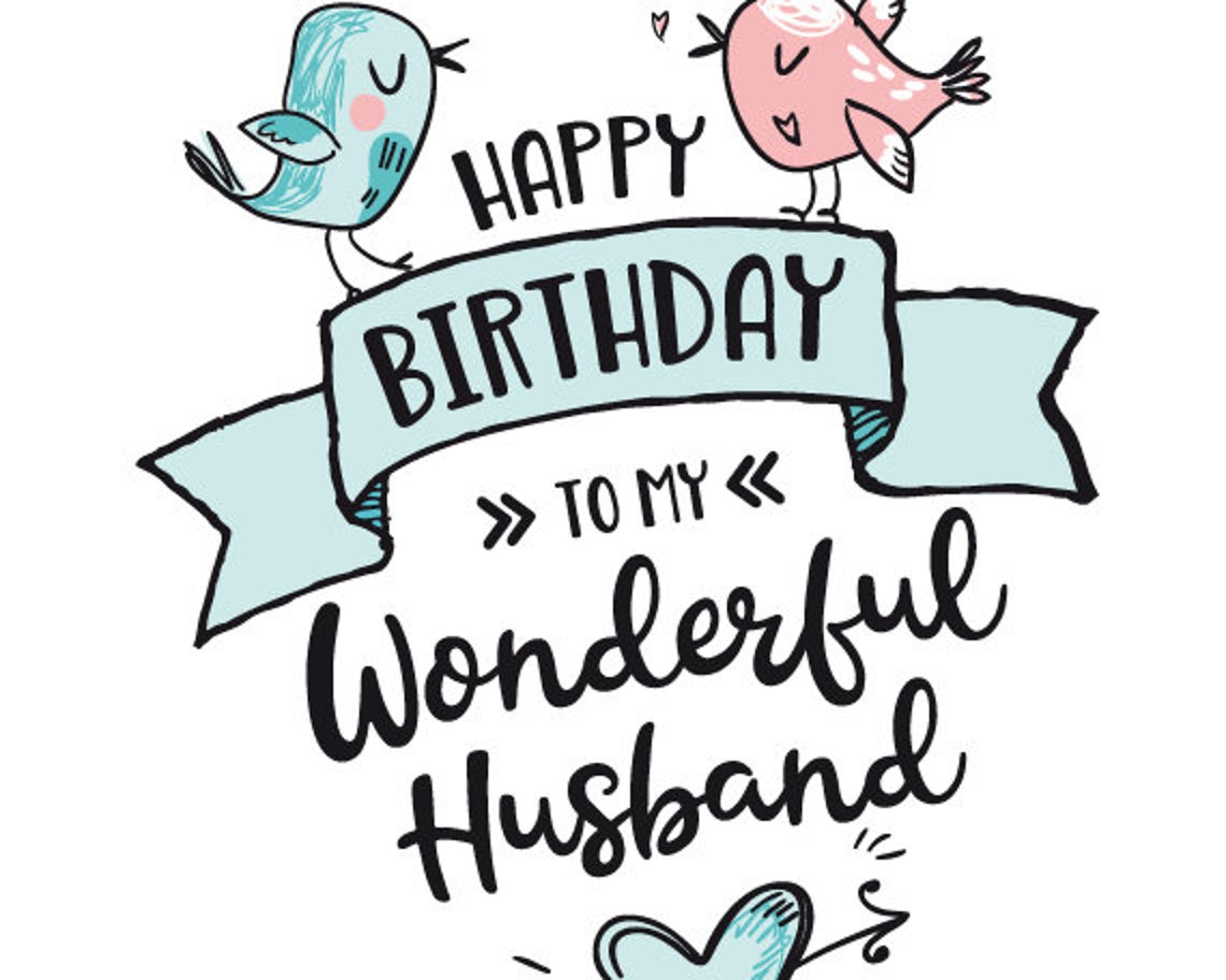 Printable Birthday Card For Husband Happy Birthday To My Etsy
