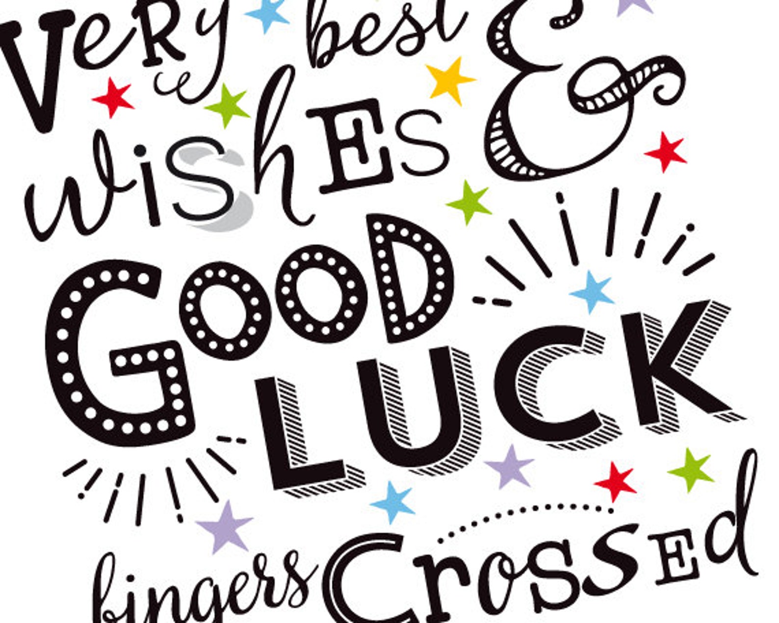 Buy Printable Good Luck Card Very Best Wishes Good Luck Online In