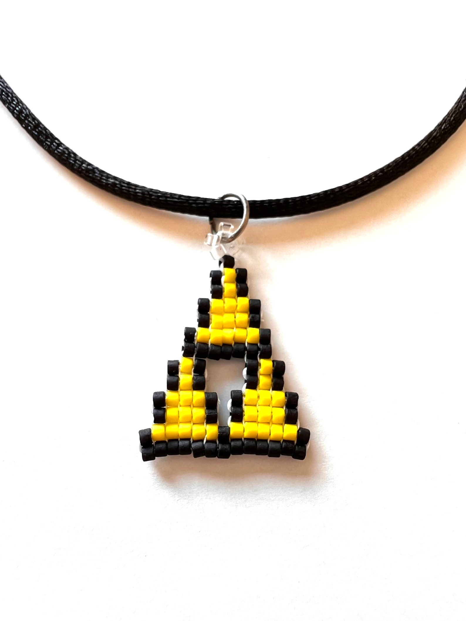 Glass Bead Triforce Necklace: Legend of Zelda Pixel Art Jewelry - Etsy