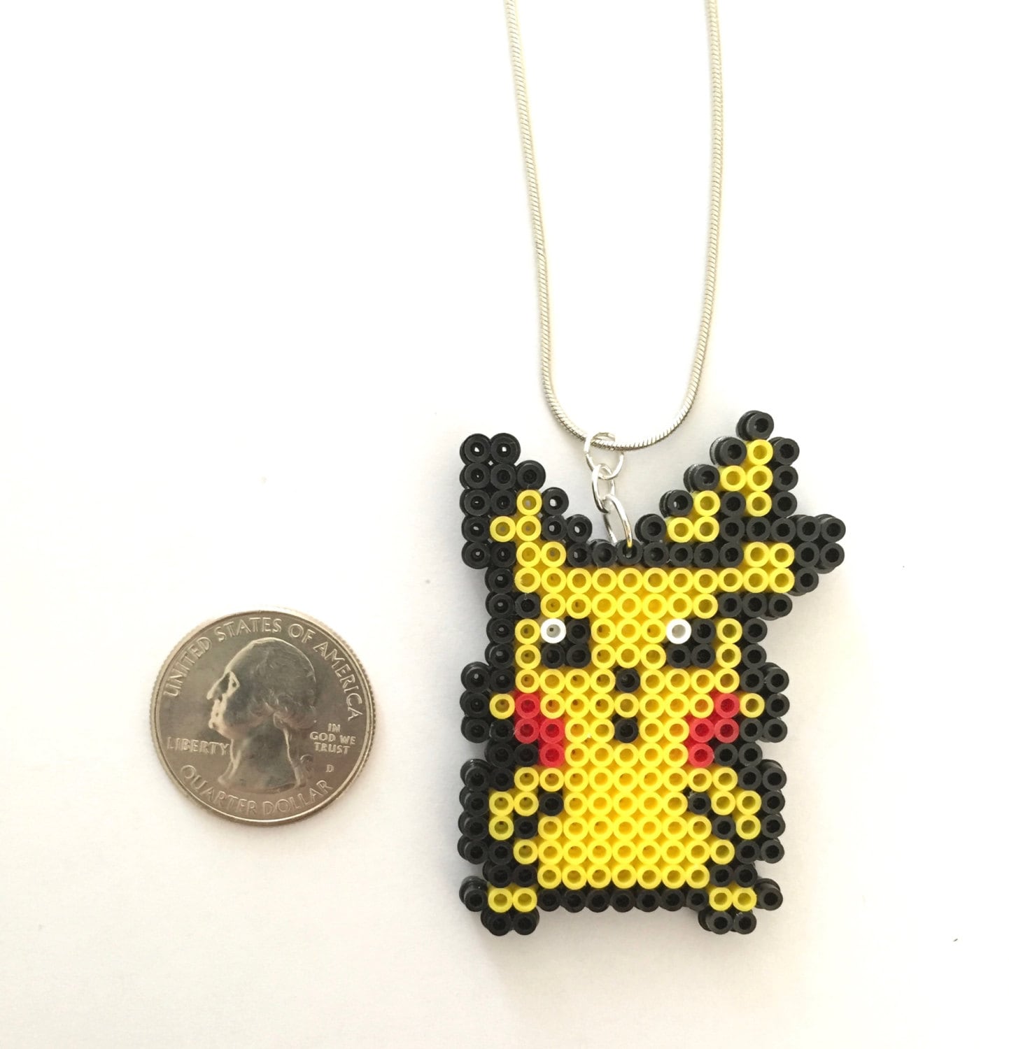 Perler Bead Pikachu Necklace Perler Bead Pokemon Handmade - Etsy