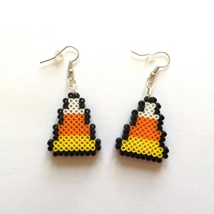 Halloween Candy Corn Perler Bead Earrings, Perler Bead, Halloween, 8 ...