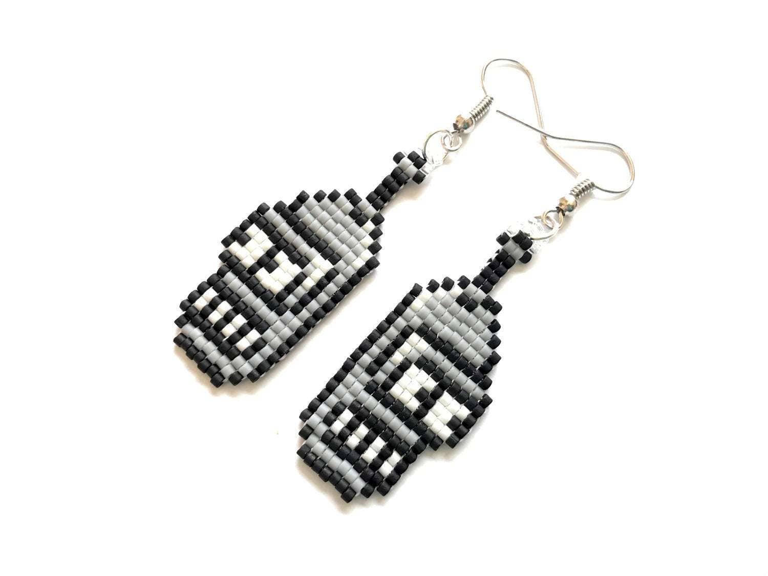 Robot Earrings, Seed Bead, Pixel, 8 Bit, Pixel Jewelry, 8 Bit Jewelry ...