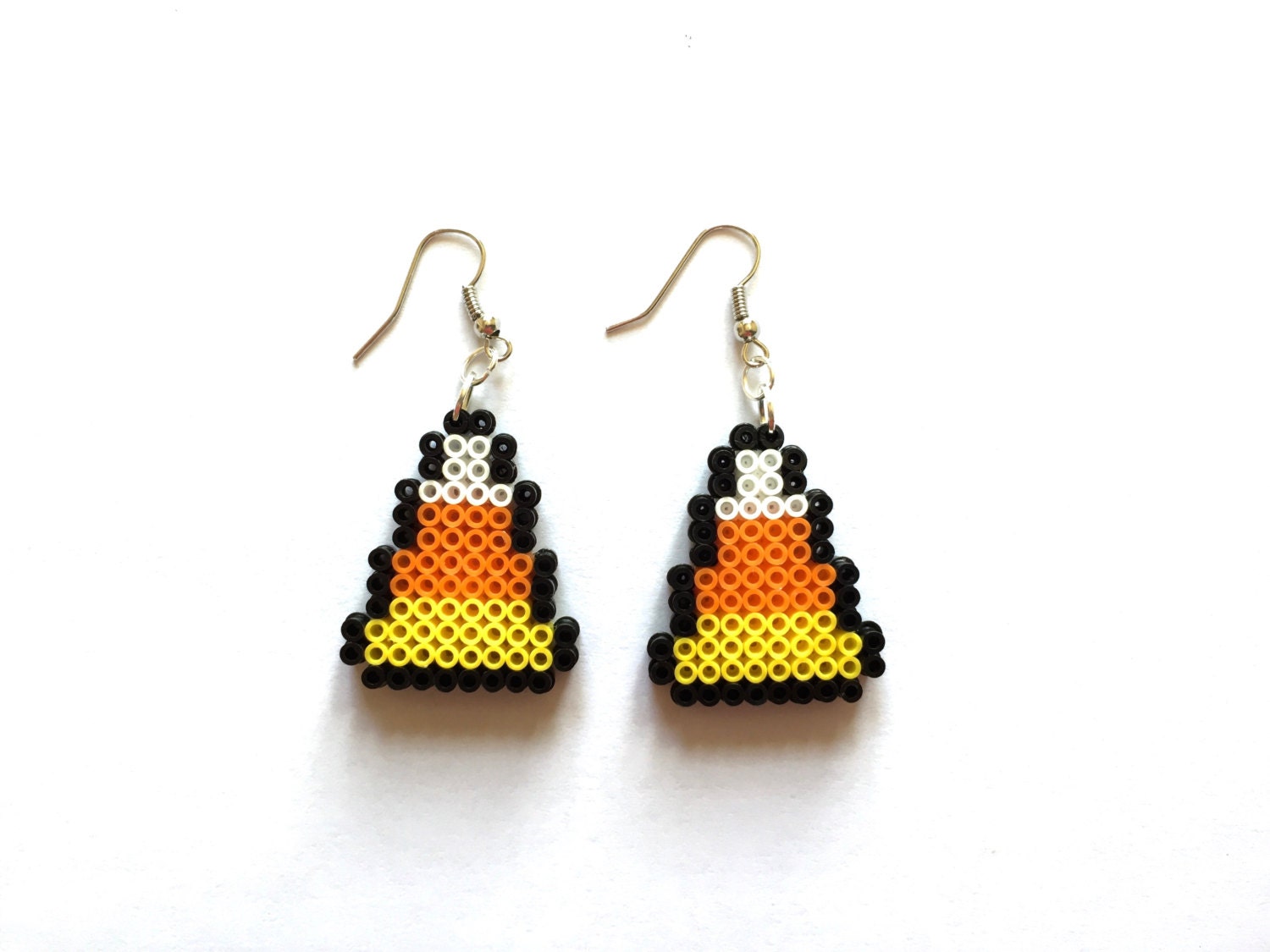 Halloween Candy Corn Perler Bead Earrings, Perler Bead, Halloween, 8 ...