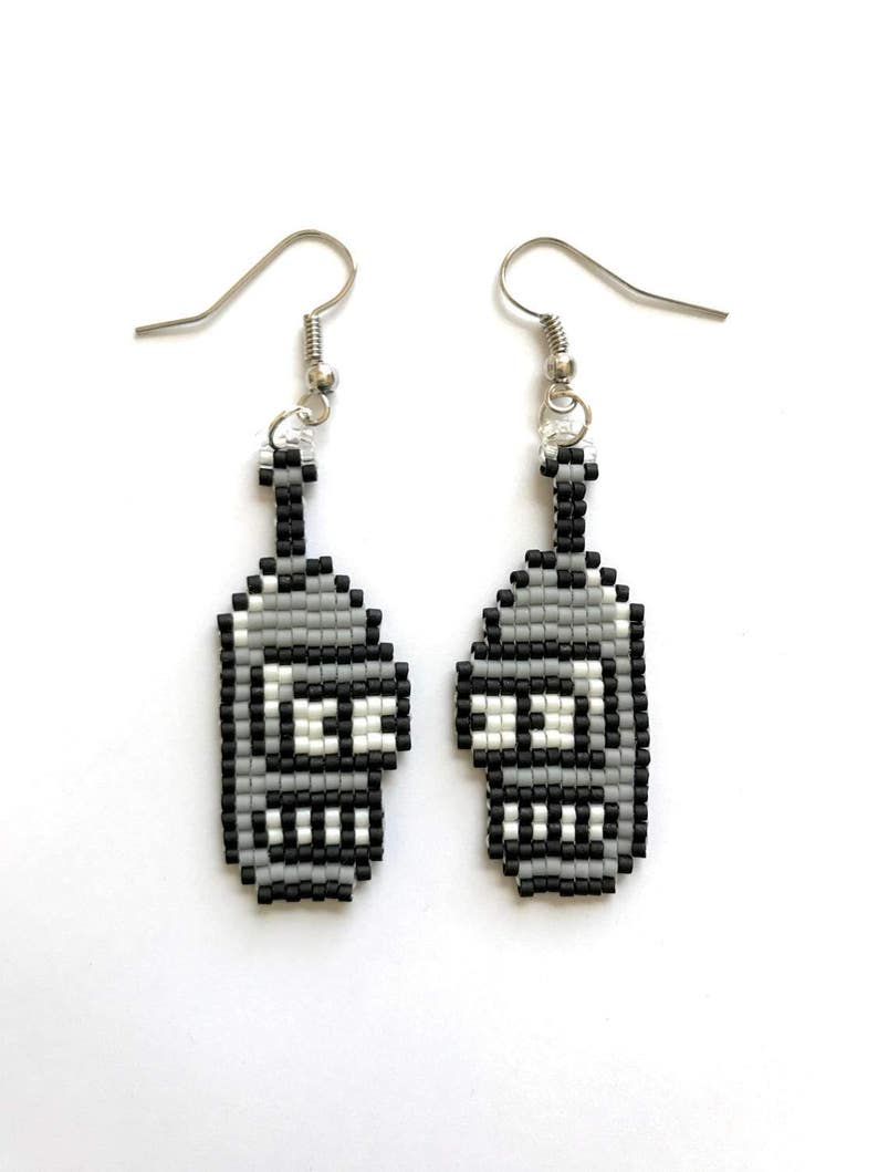 Robot Earrings, Seed Bead, Pixel, 8 Bit, Pixel Jewelry, 8 Bit Jewelry ...