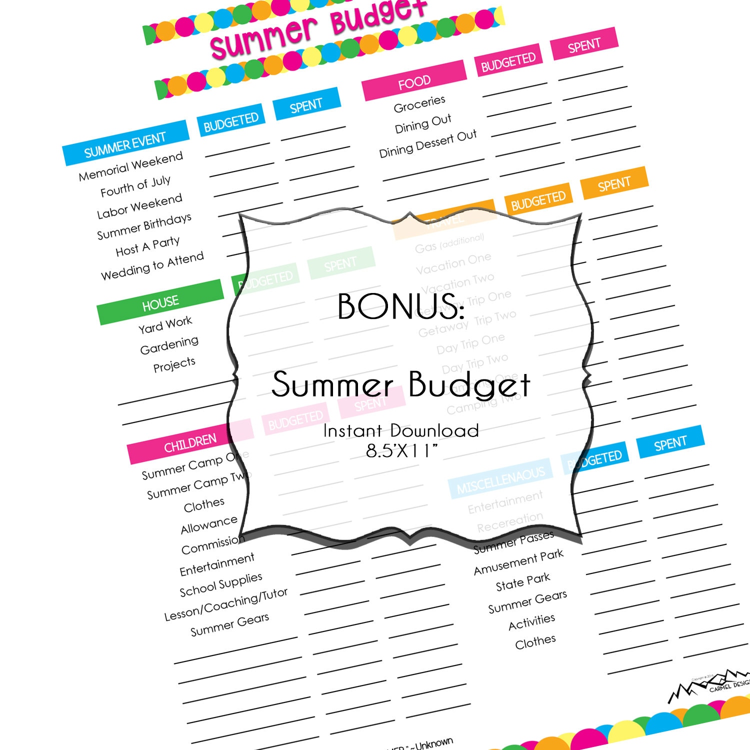 Personal Budget Planner Bundle Set W/summer Budget Bonus - Etsy