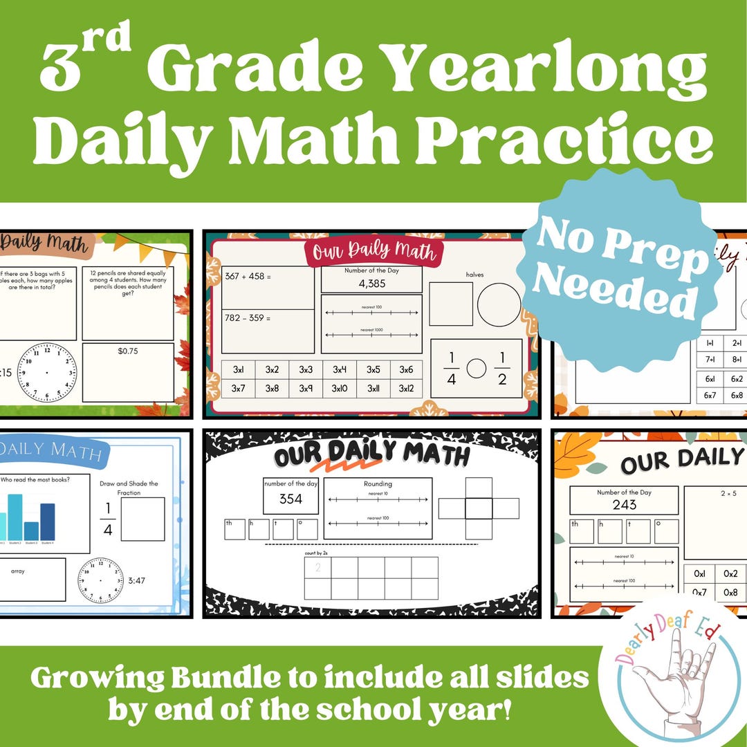 3rd Grade Math Curriculum Slides | Yearlong Spiral Review (digital ...