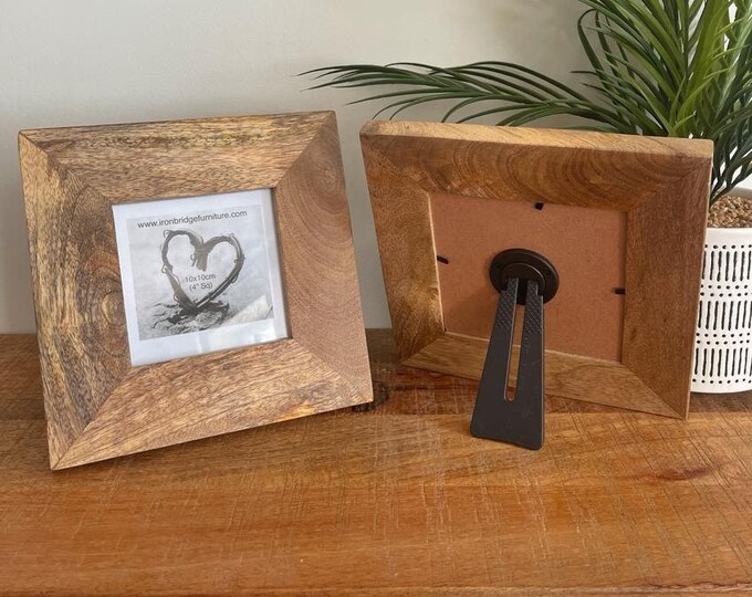 Solid Mango Wood Photo Frame. Measures 20.5cm X 20.5cm X 1.8cm Holds ...